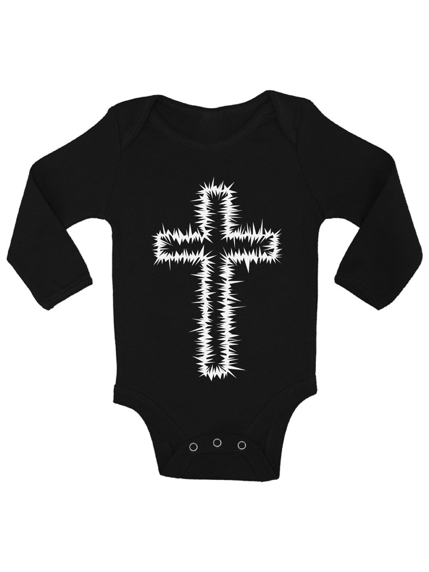 Awkward Styles White Cross Baby Bodysuit Long Sleeve Tops for Newborn ...