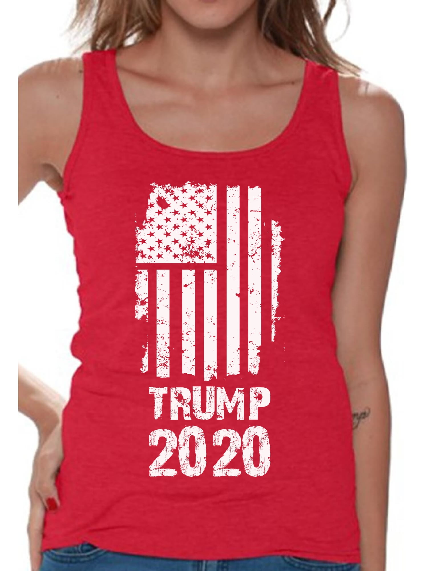 Awkward Styles White Flag Trump 2020 Tank Top for Ladies Patriotic ...