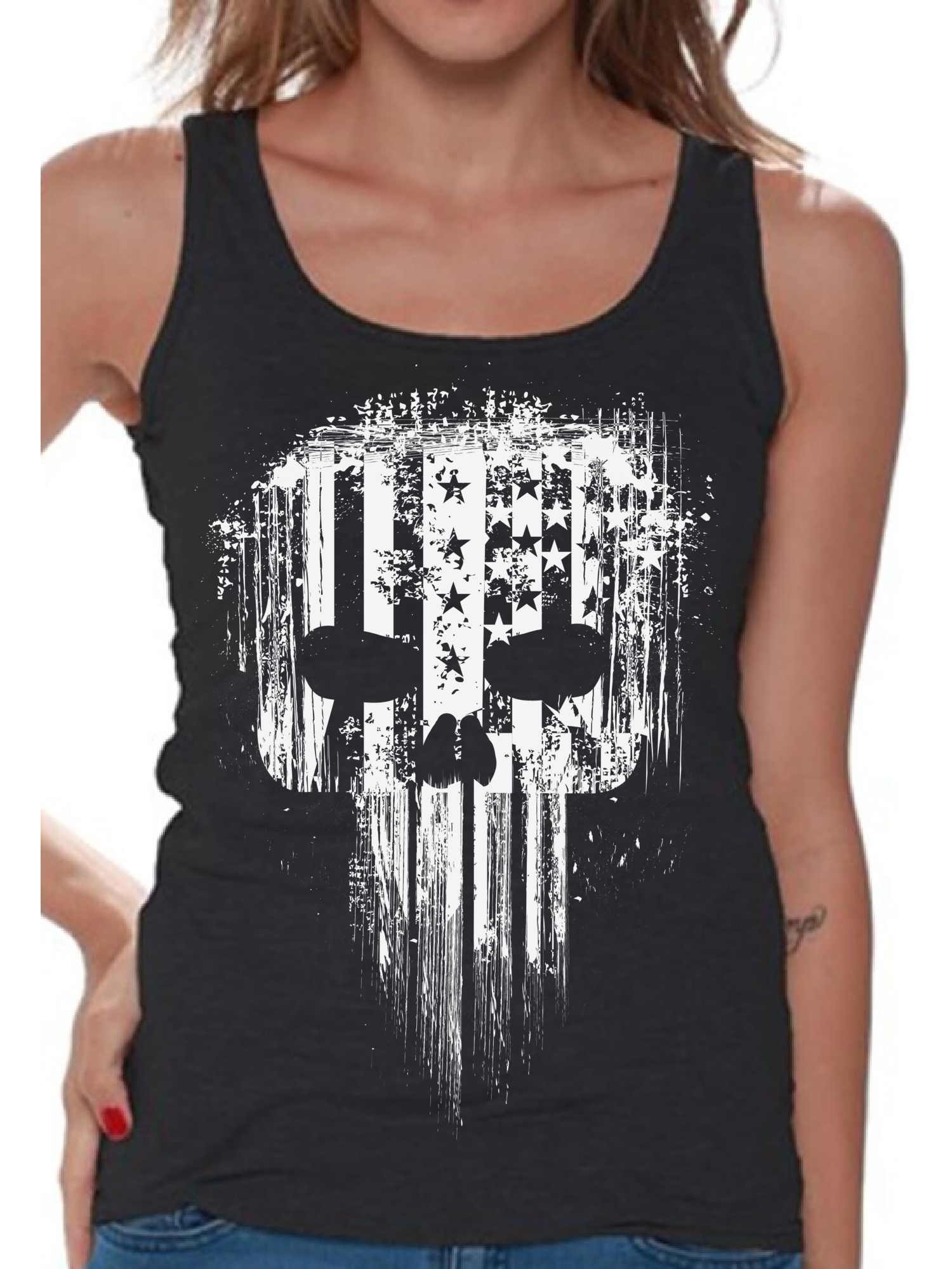 Awkward Styles Women's Tuxedo American Flag Graphic Tank Tops USA ...
