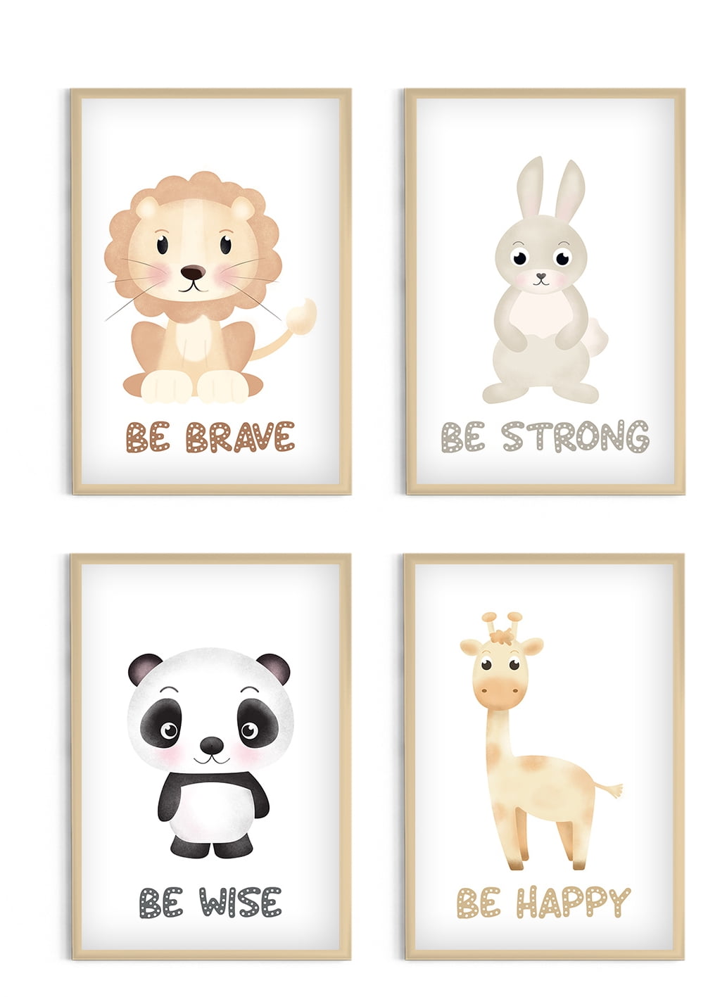 Awkward Styles Wild Baby Animals Portrait Set of 4 Woodland Nursery Art ...