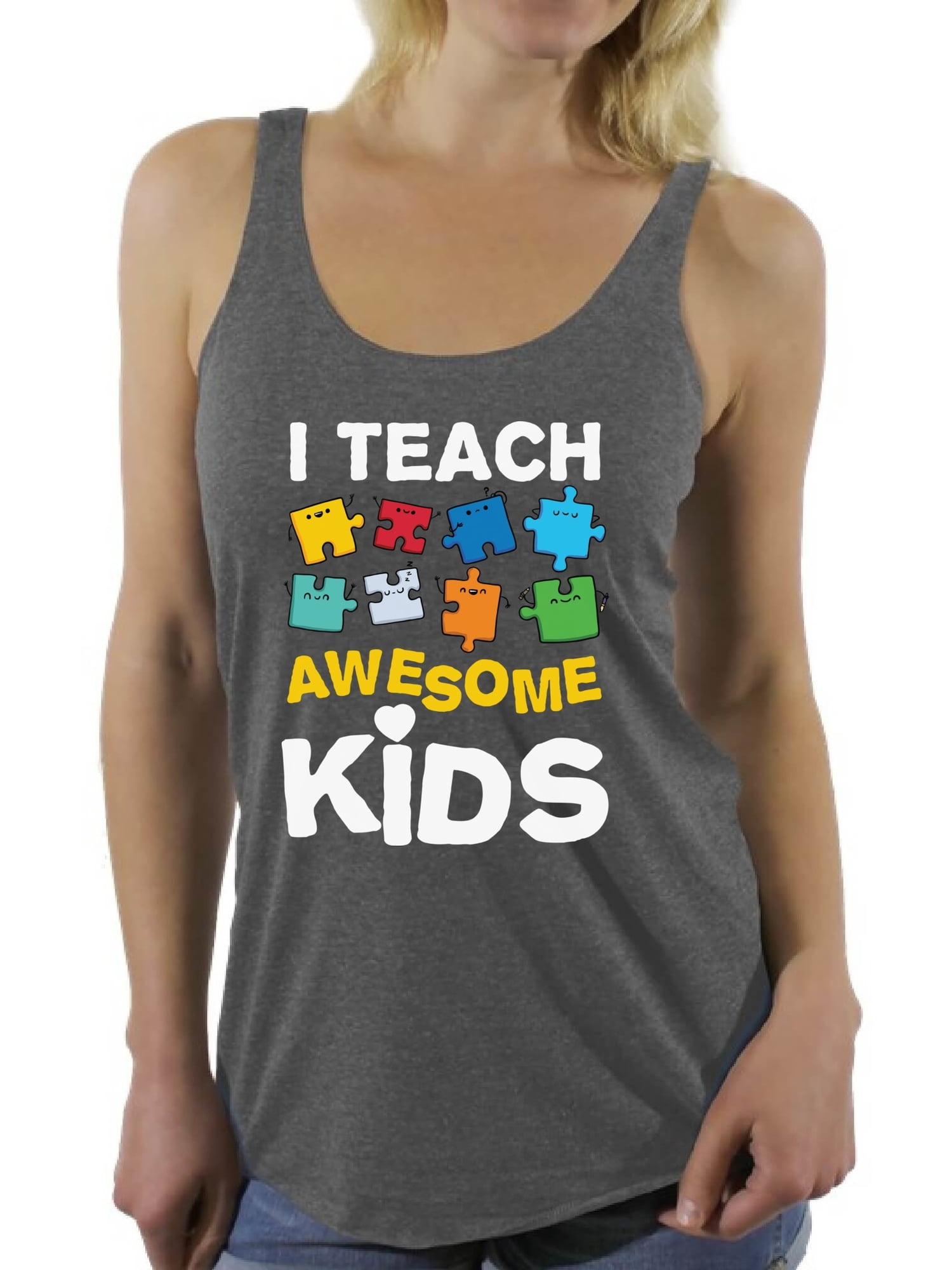 Awkward Styles Women's Autism Awareness Puzzle Graphic Racerback Tank ...