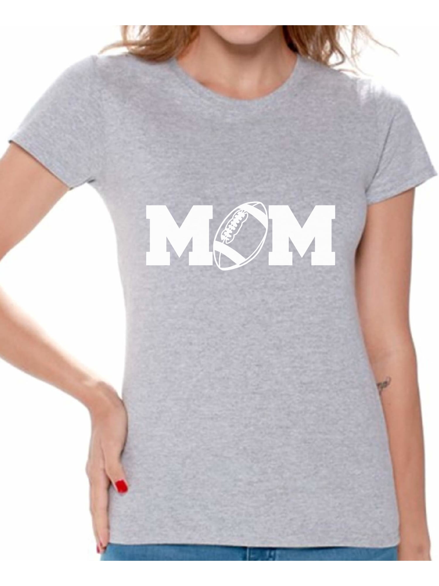 Awkward Styles Women's Football Mom Graphic T-shirt Tops White Mother's ...
