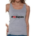 Awkward Styles Women's No Excuses Hashtag Graphic Tank Tops Fitness Gym ...