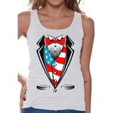 Awkward Styles Women's Tuxedo American Flag Graphic Tank Tops USA ...