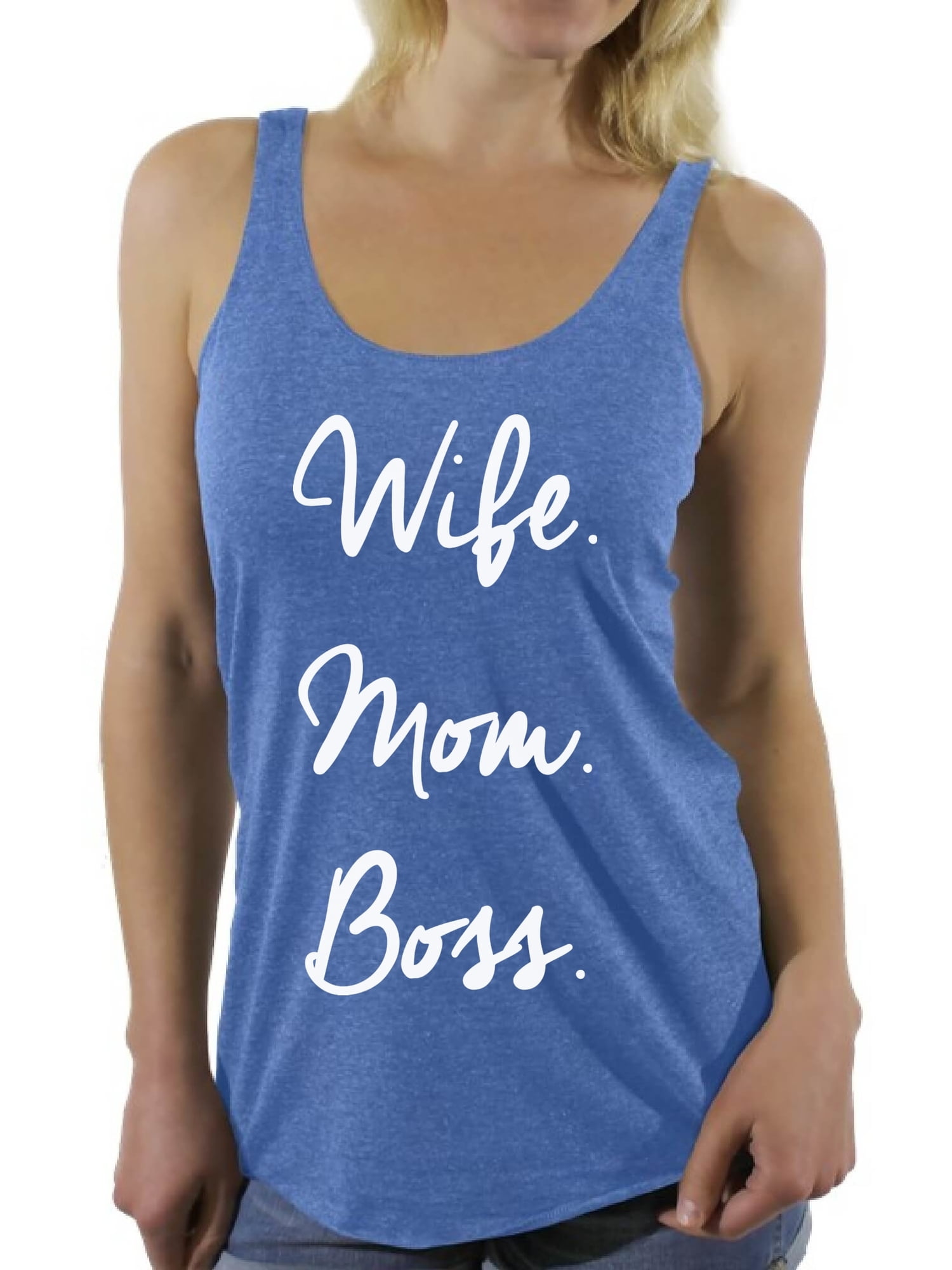 Awkward Styles Womens Wife Mom Boss Graphic Racerback Tank Tops Mother