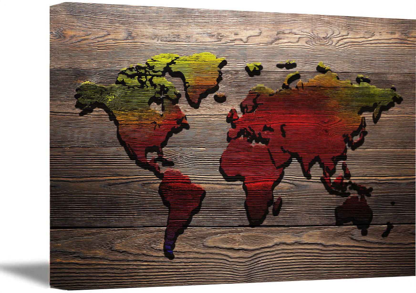 Awkward Styles World Map Canvas Wall Decor Big World Map Wall World Map ...