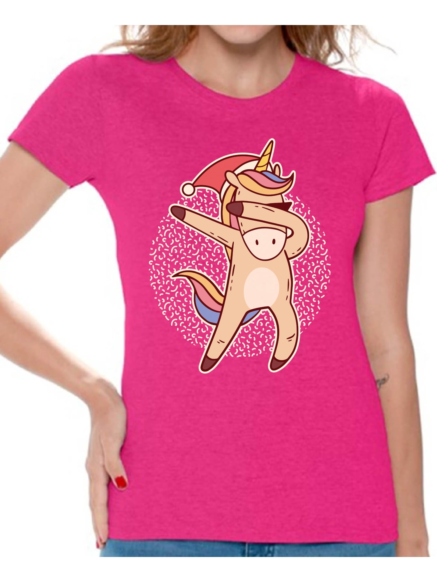 Awkward Styles Xmas Shirts for Women Christmas Unicorn T-Shirt ...