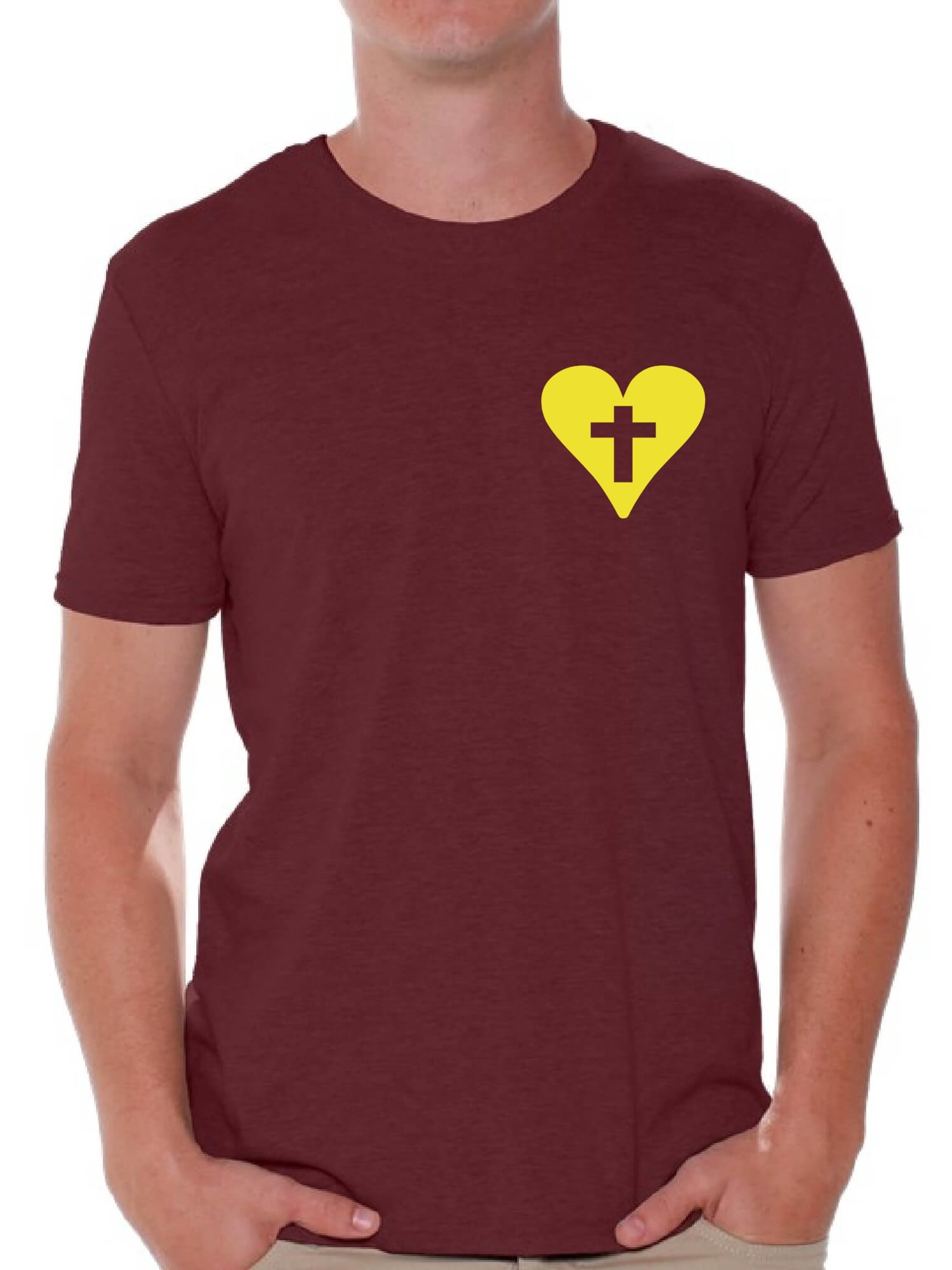 Awkward Styles Yellow Heart Shirt for Men Christian Mens Shirts ...