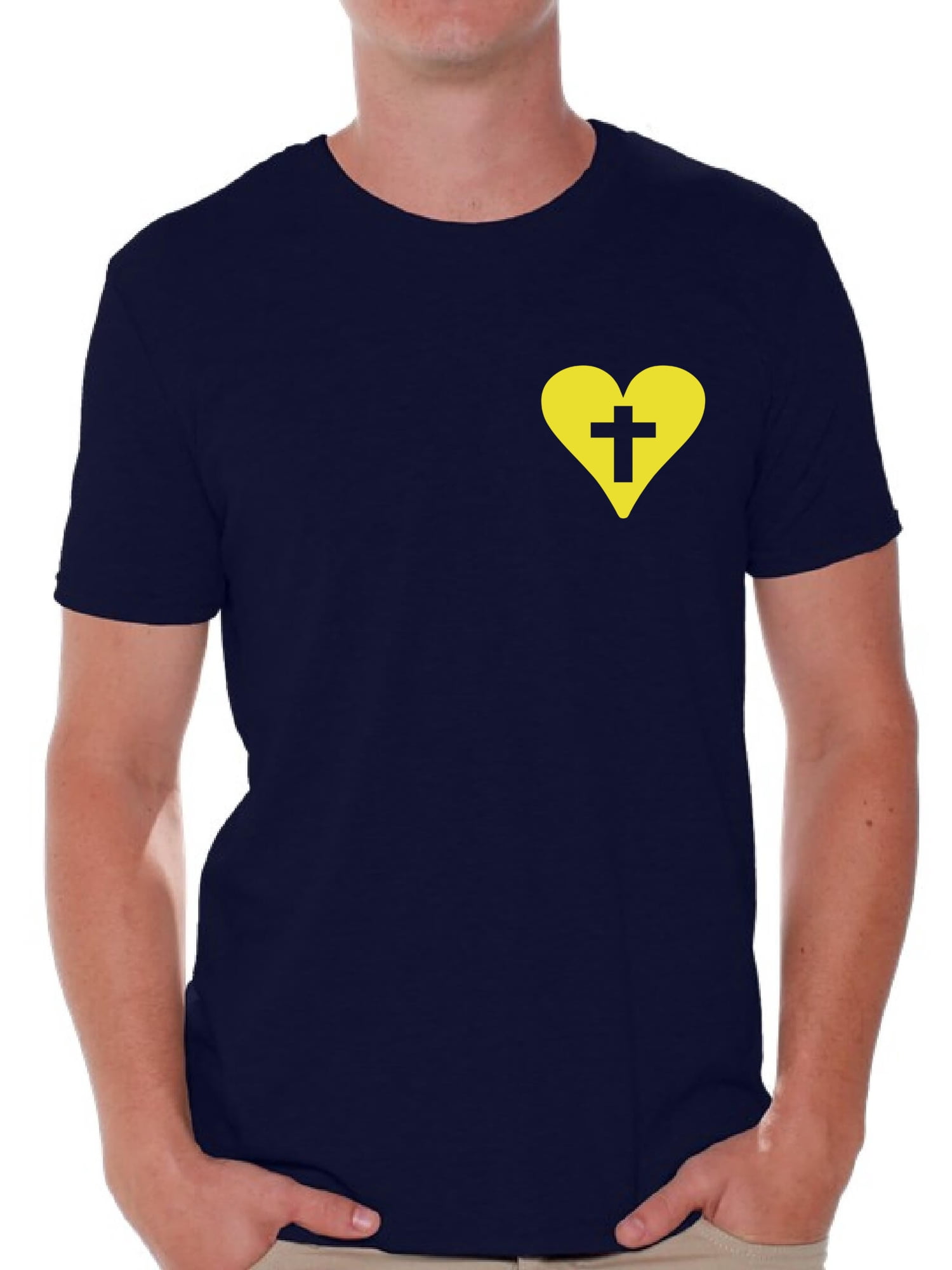 Awkward Styles Yellow Heart Shirt for Men Christian Mens Shirts ...