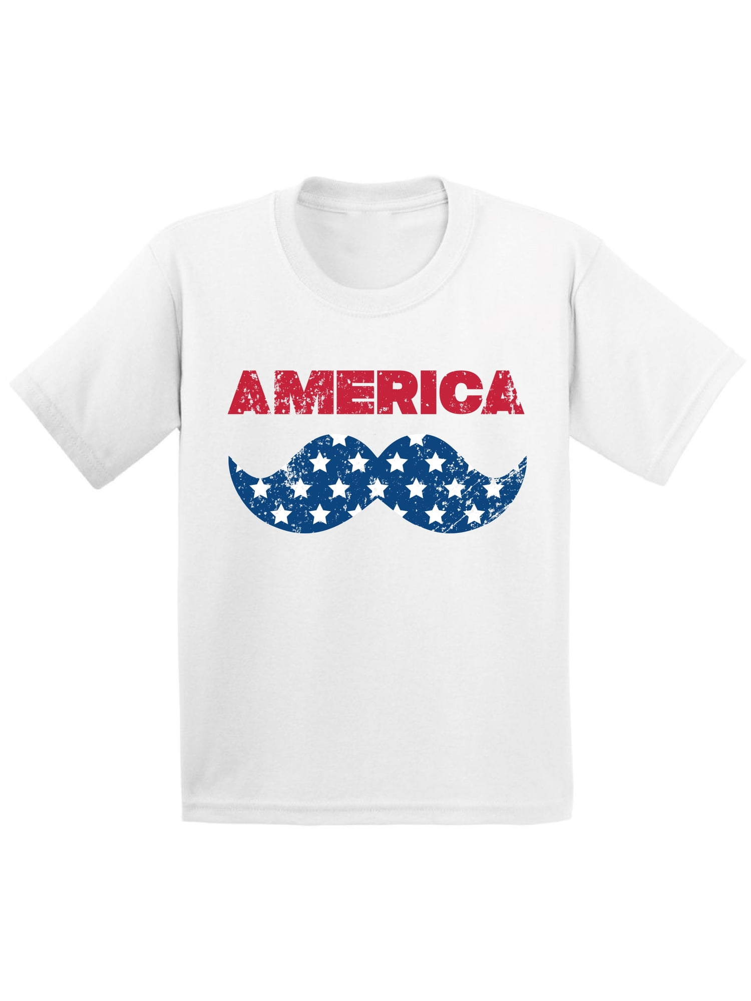 Awkward Styles Youth America Patriotic Mustache Graphic Youth Kids T ...