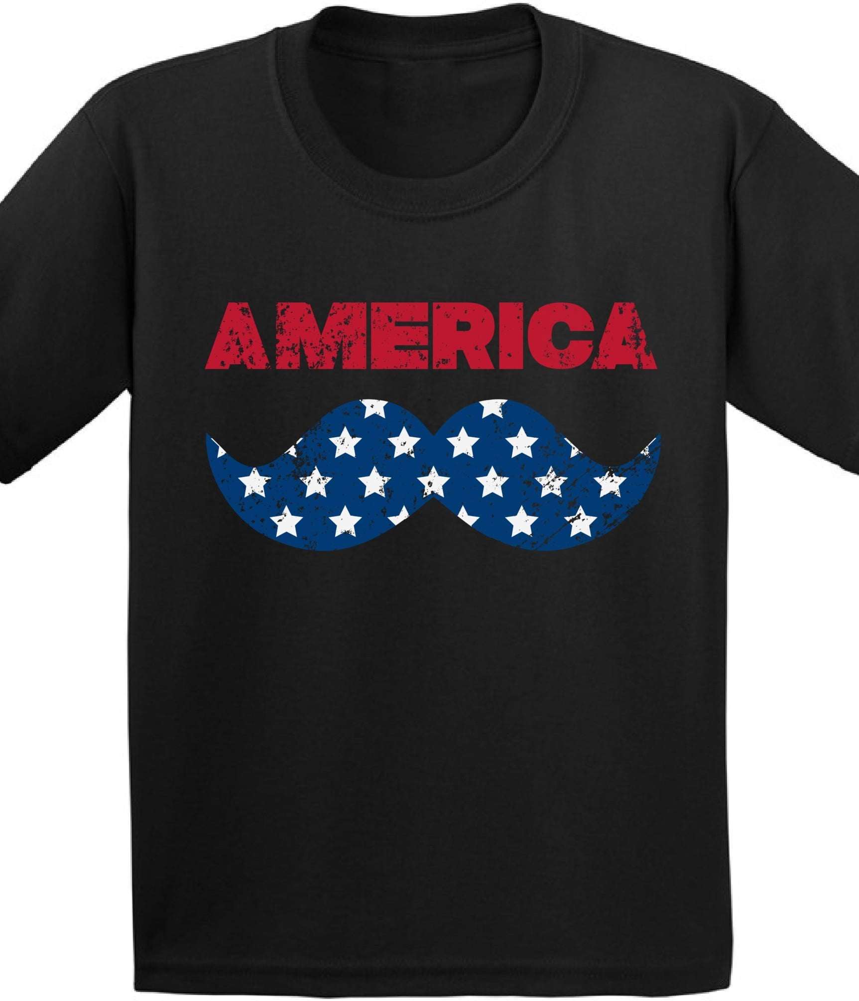 Awkward Styles Youth America Patriotic Mustache Graphic Youth Kids T ...
