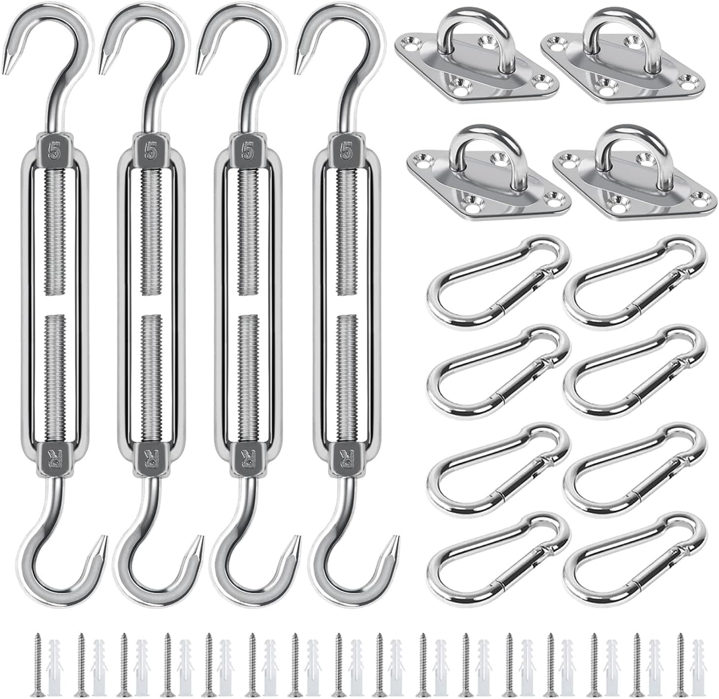 Awning Attachment Set, M5 Heavy Duty Sun Shade Sail Stainless Steel ...