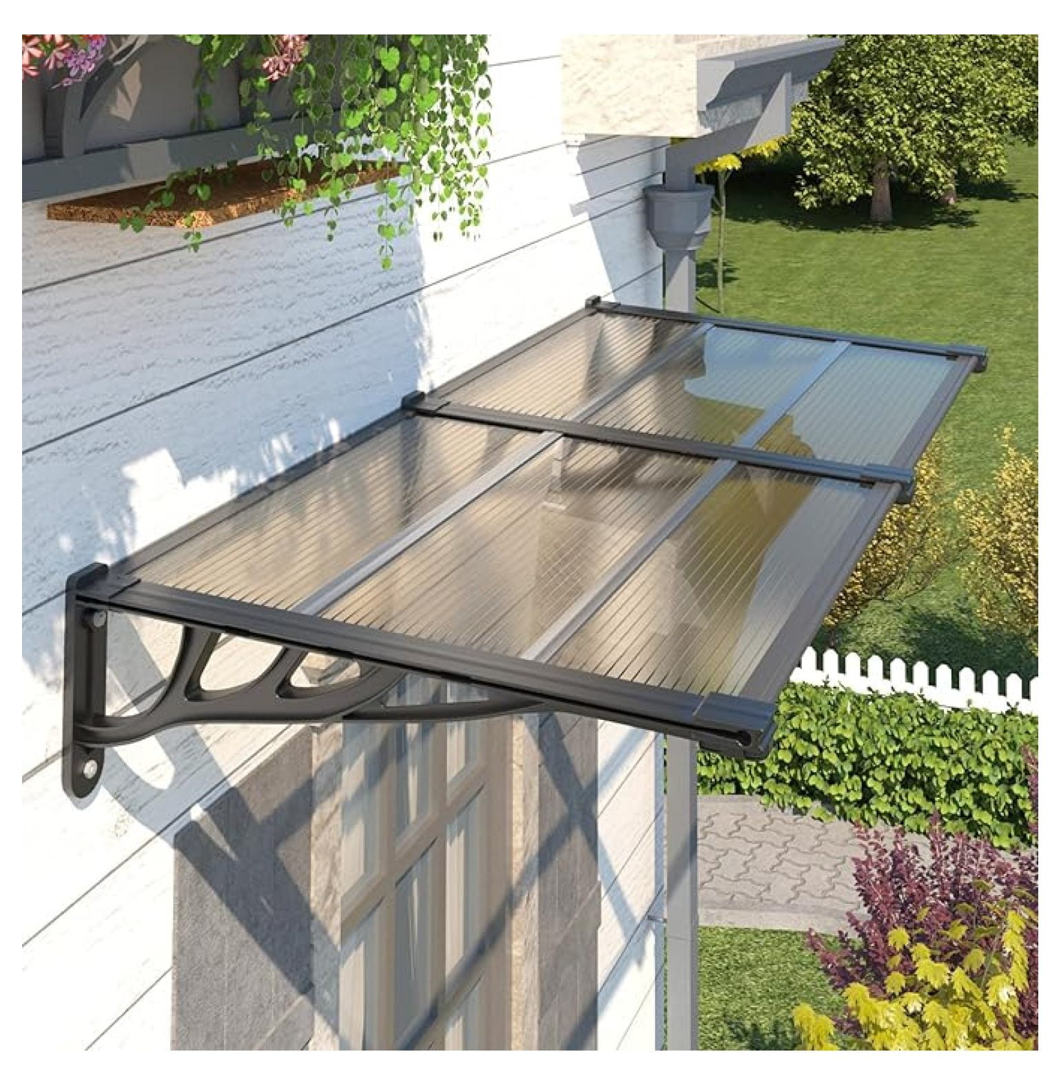 Awning for Door Entrance, 40" x 60" Polycarbonate Window Awnings ...
