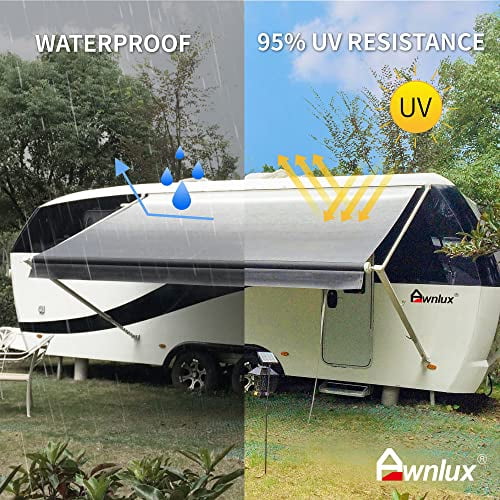 Awnlux Black Manual Modular Retractable RV Awning Full Set Assemblies ...