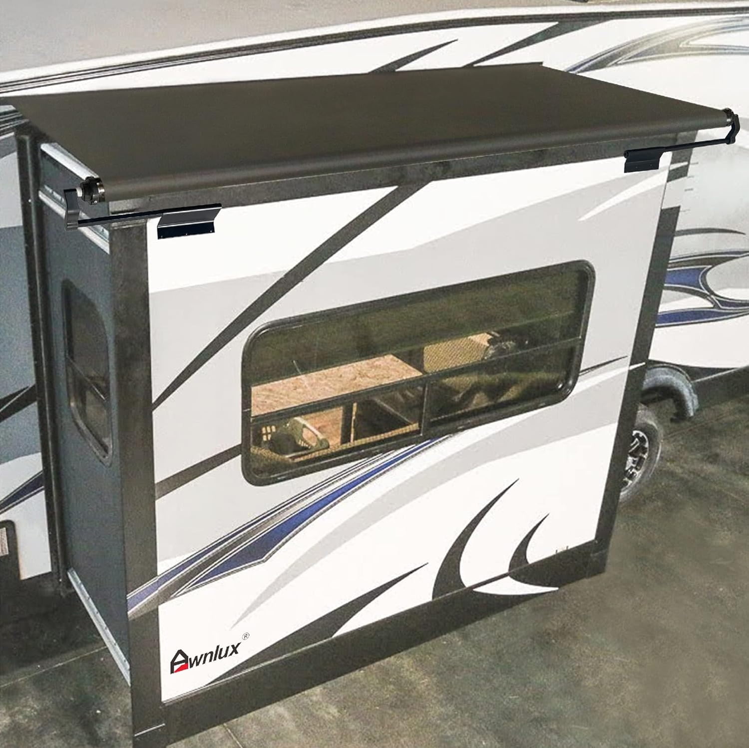 Awnlux Black Modular Slide Topper Awning Slide Out Awning Kit Slide Out ...