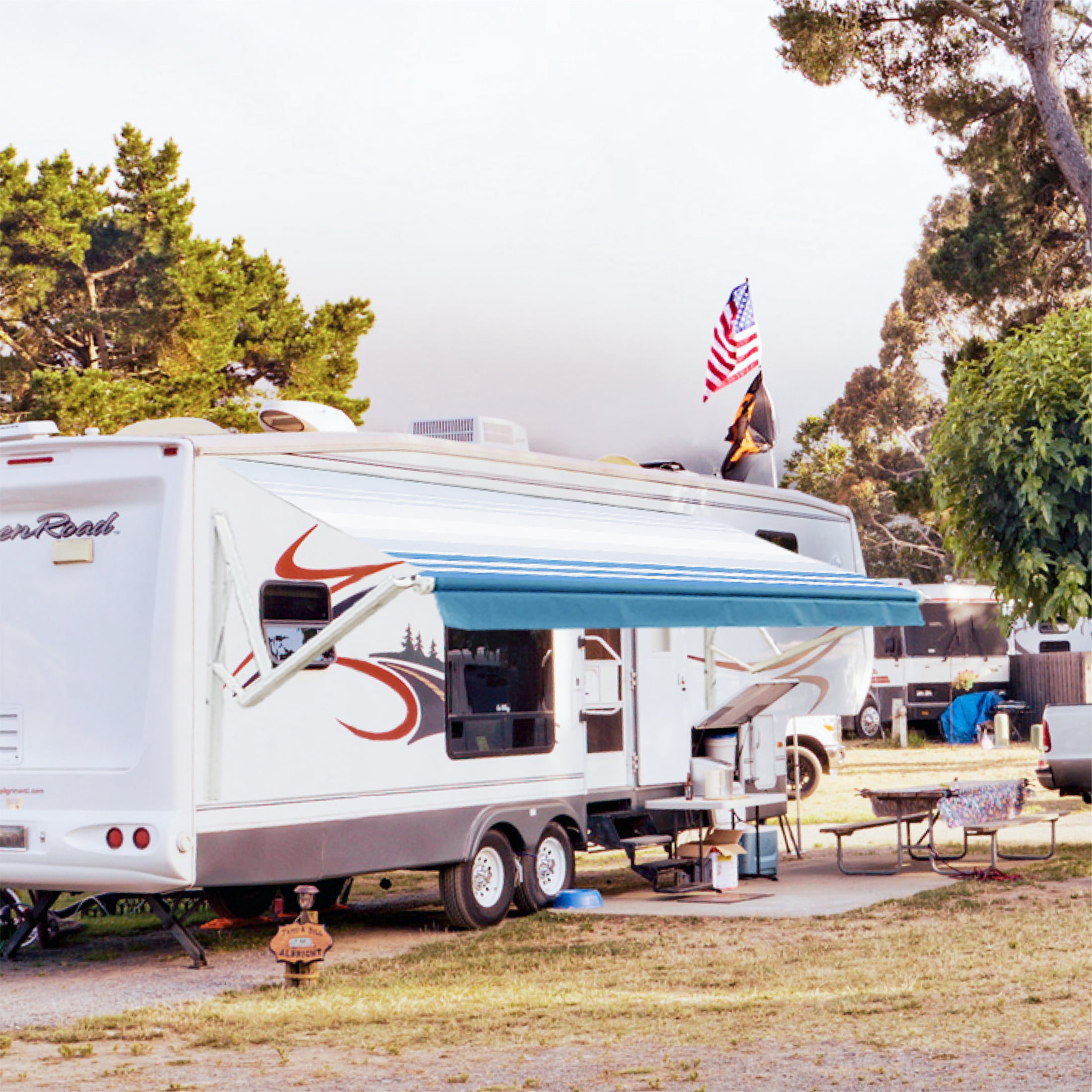 Awnlux White Motorized Modular Retractable RV Awning Full Set ...