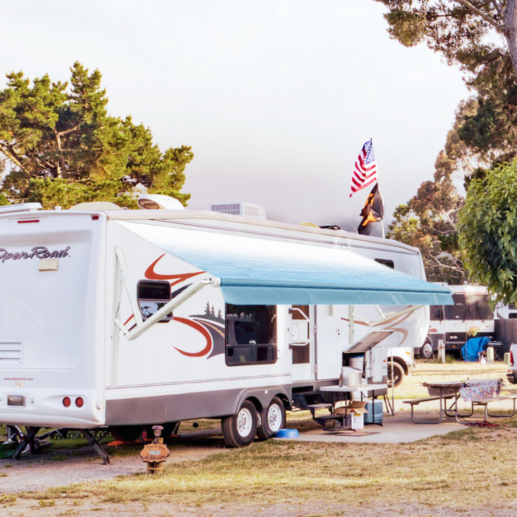 Awnlux White Motorized Modular Retractable RV Awning Full Set ...