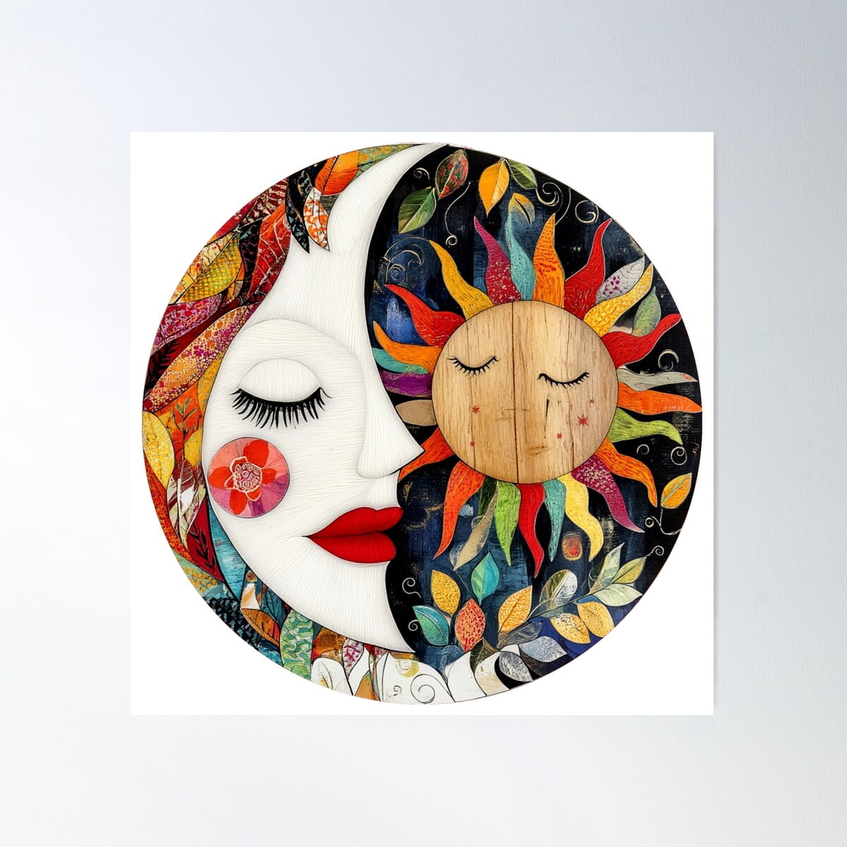 Awp Pdp A 138 Sun Moon Poster Wall Art, Modern Wall Decor For Living ...