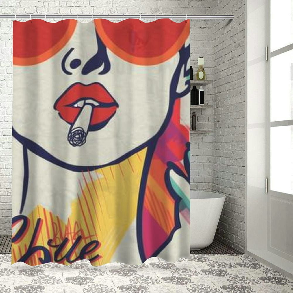 Awpe Lgbt Poster Rainbow Logo Shower Curtain Waterproof Multiple Sizes