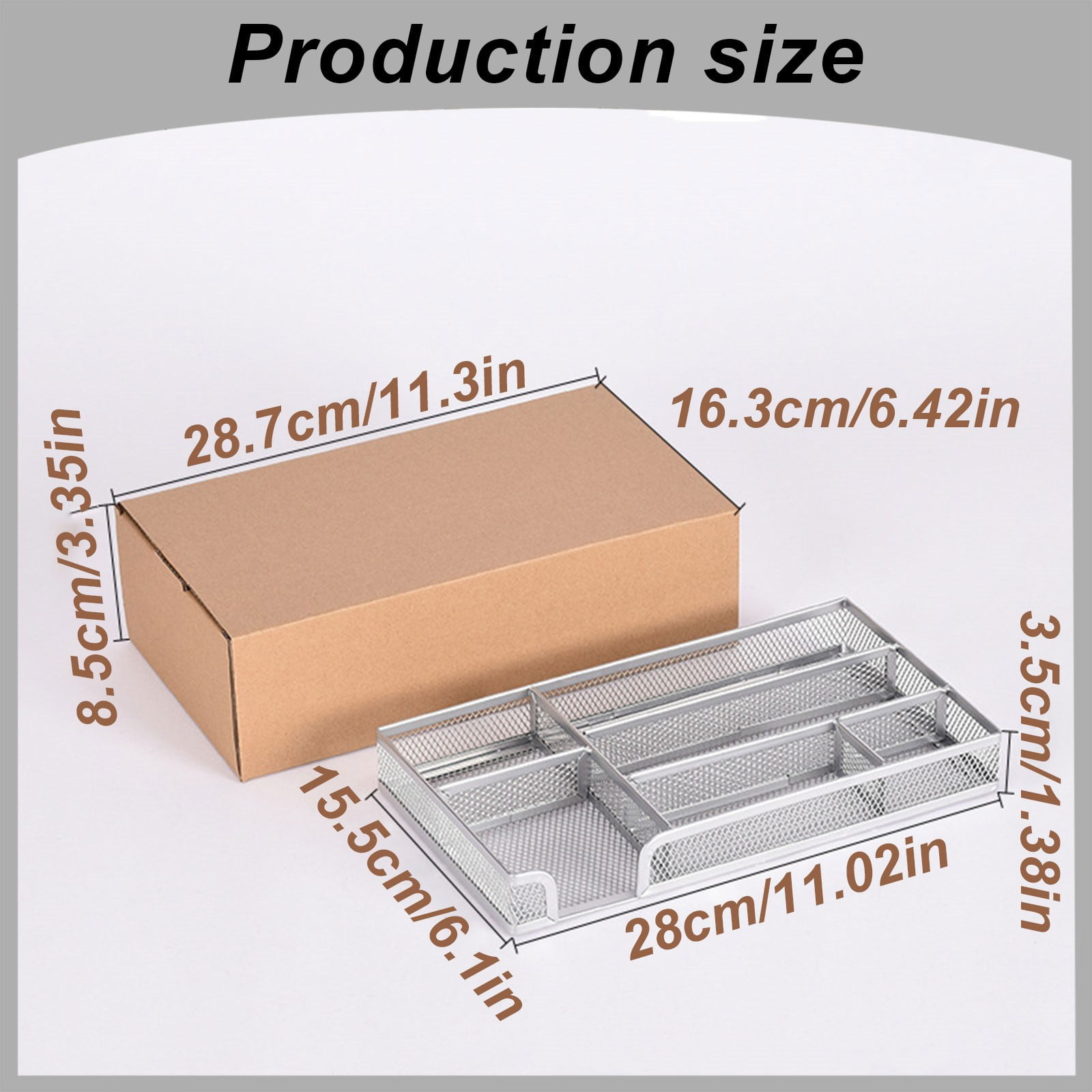 Awuniuwa Desk Drawer Organizer Tray Metal Mesh Drawer Divider Organizer ...