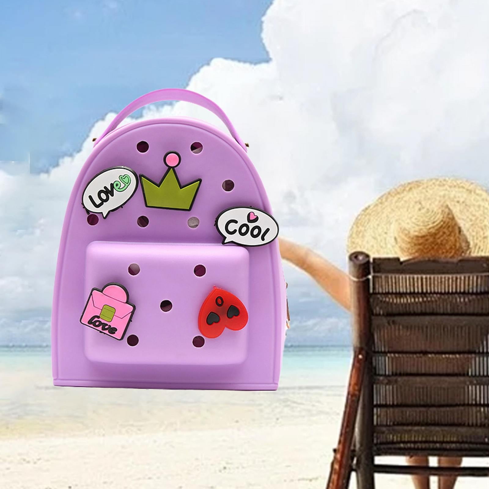 Awuniuwaclog Silicone Jelly Backpack With Charms Cute Mini Backpack ...