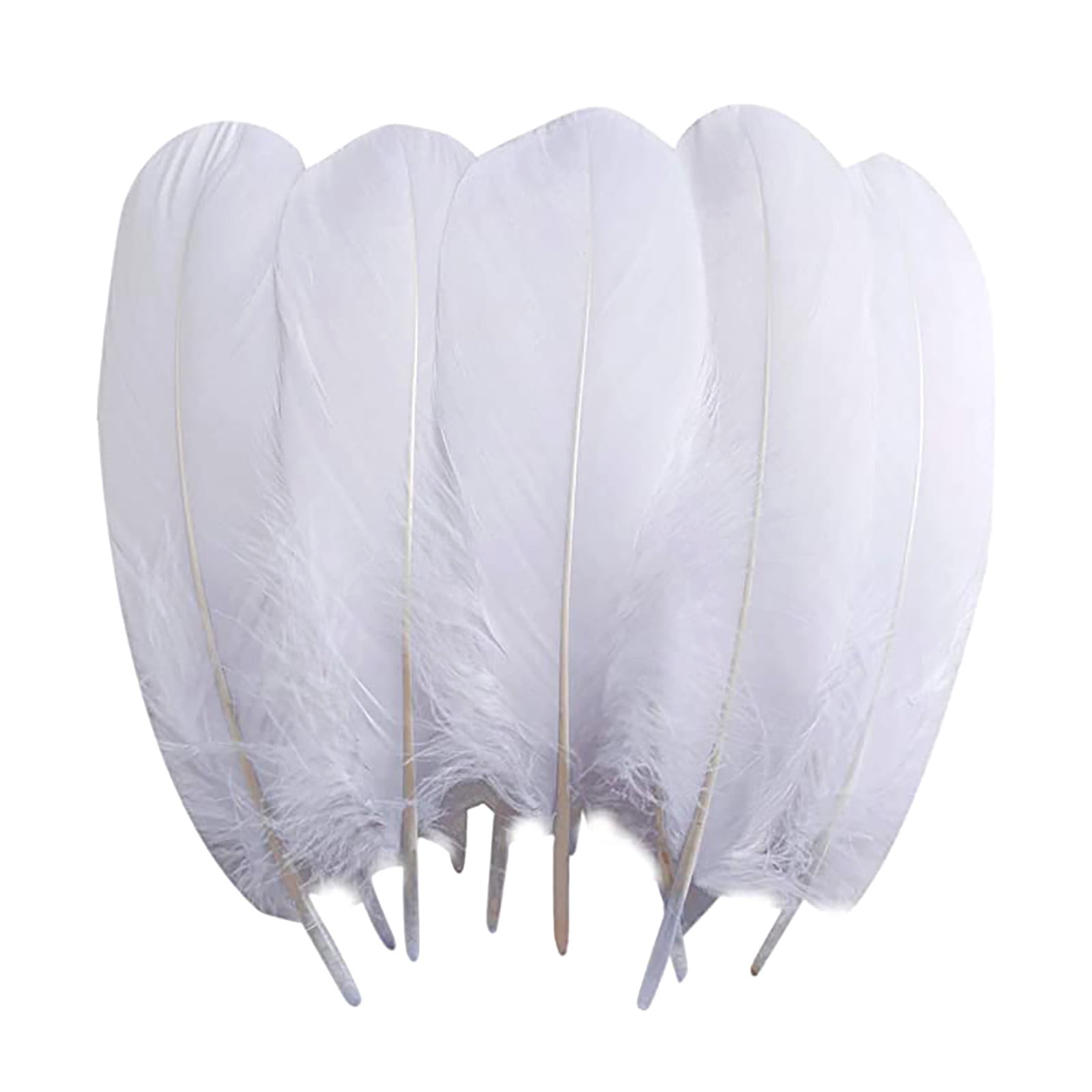 Natural White Goose Feathers - 100Pcs 5-7 Inch Bulk Feathers for Crafts ...