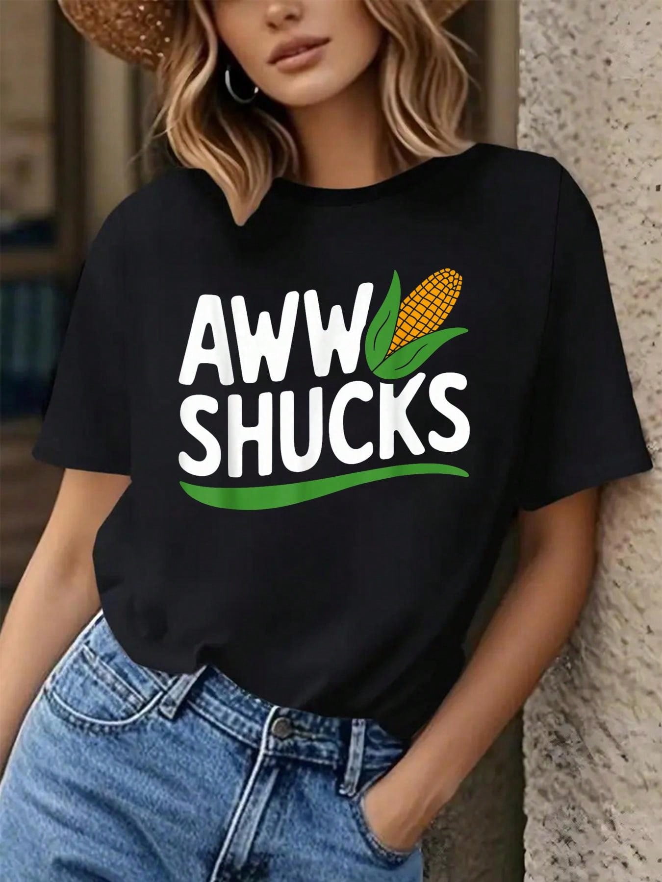 Aww Shucks Corn Humorous Corn Graphic Tee For Summer Fun T-Shirt ...