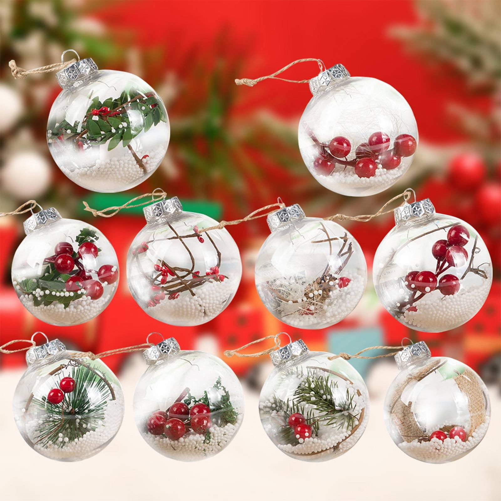 Awwp Clear Christmas Ornament Balls, DIY Fillable Christmas Balls Set ...