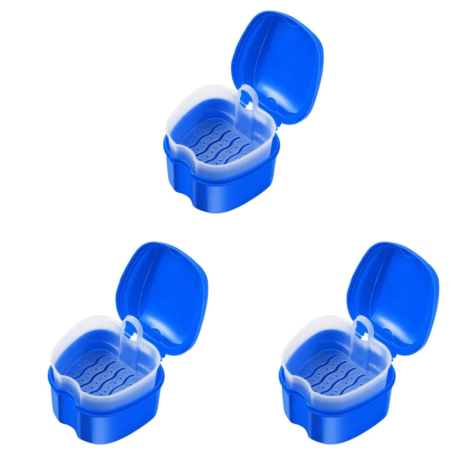 Awwp Denture Cup 3Pcs Big Sale! Blue Denture Container Denture Cup Box ...