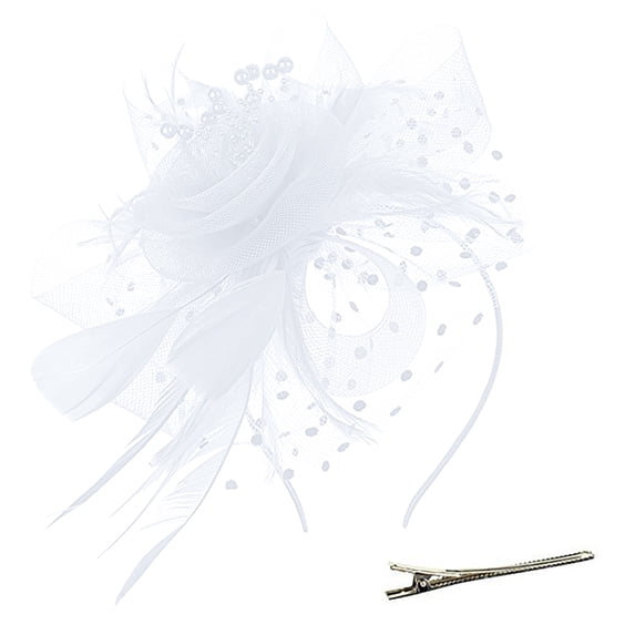 Awwp Fascinators Hat Flower Mesh Ribbons on A Headband And A Clip Tea ...