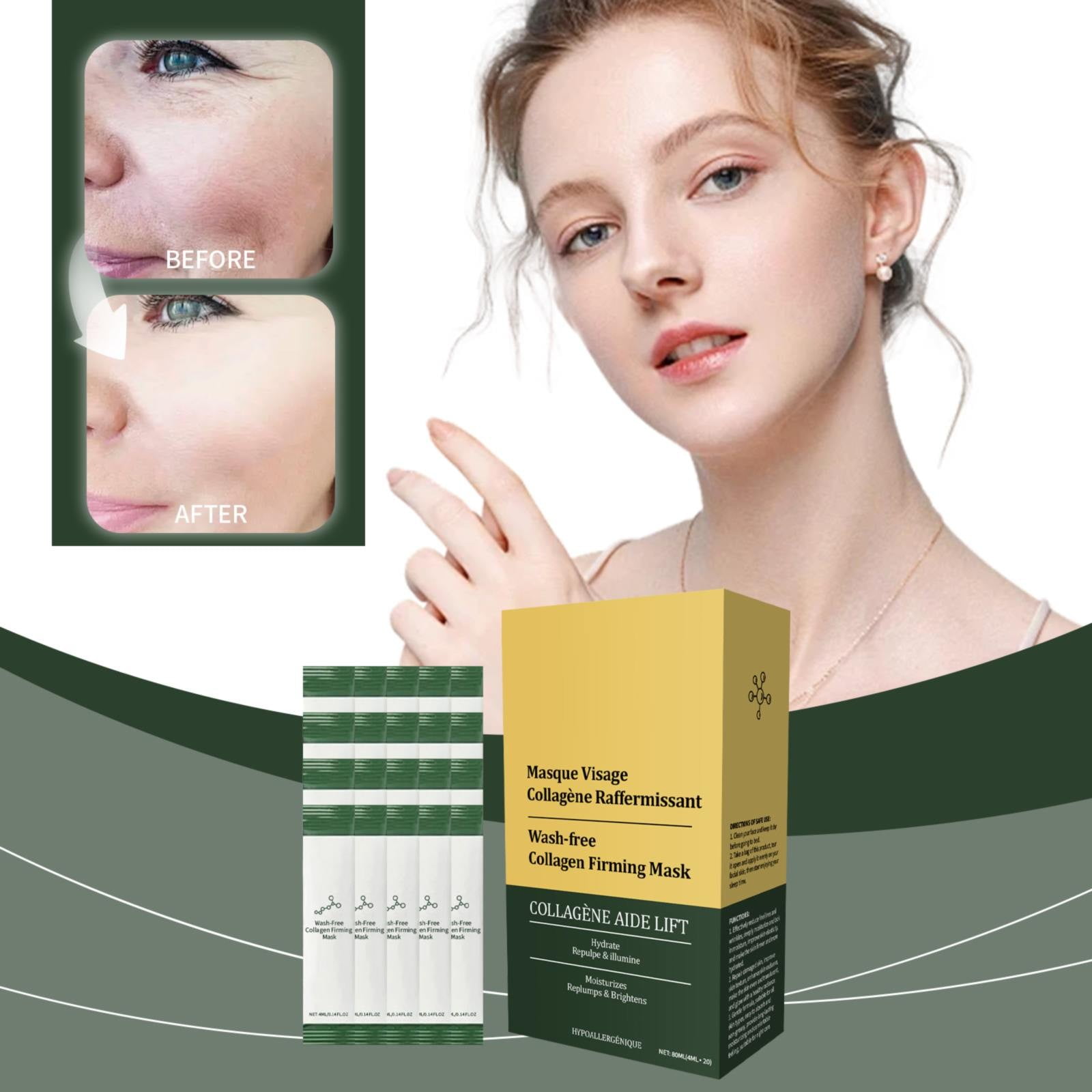 Awwp Gold X1 Collagen Sleep Mask 20 Pcs Korean Collagen Skin Care Wash ...