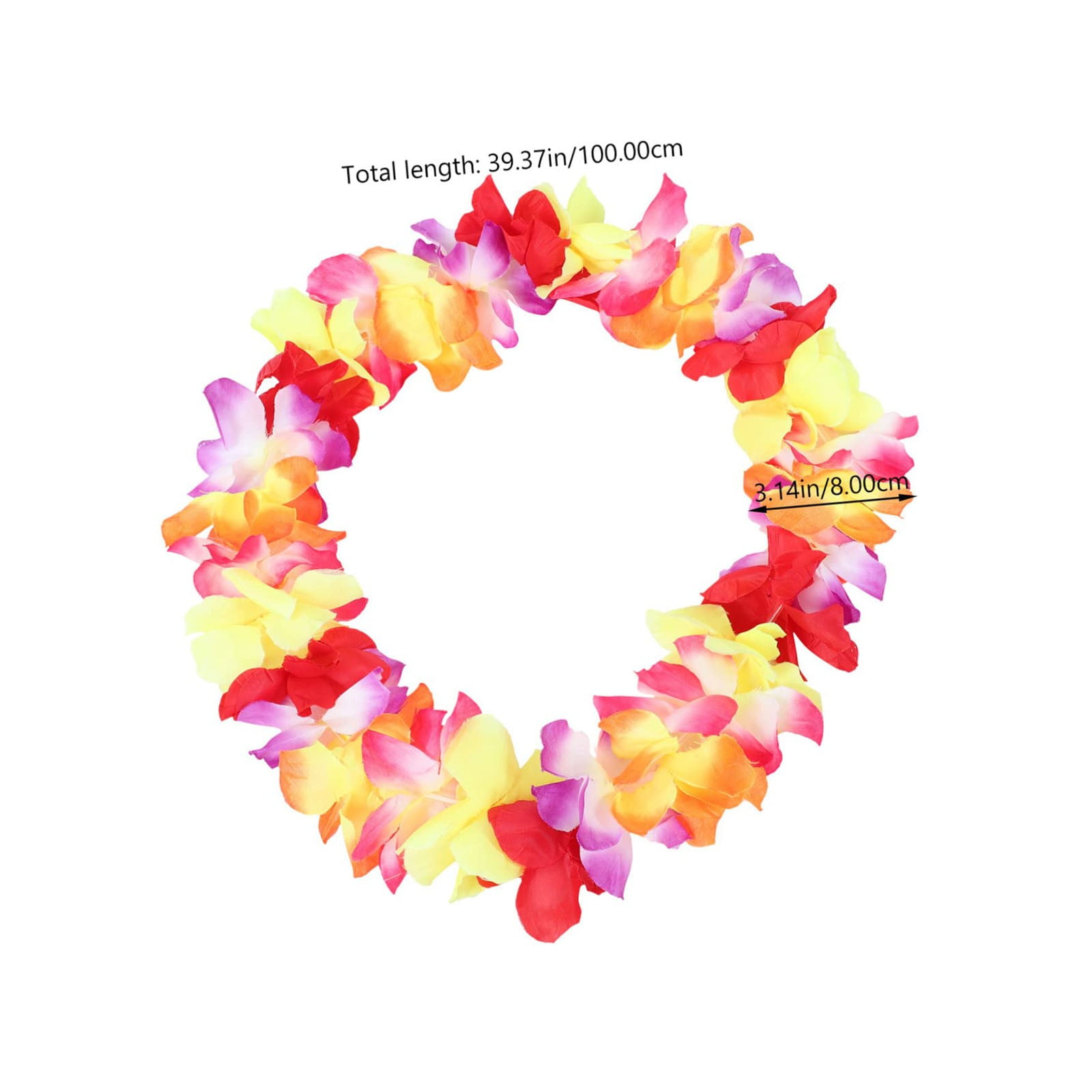 Awwp Hawaiian Flower Lei Necklace, Artificial Silk Flower Garland for ...