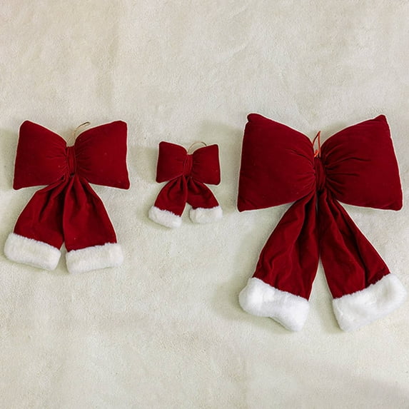 Awwp Large Wine Red Velvet Christmas Bows, Christmas Tree Topper ...