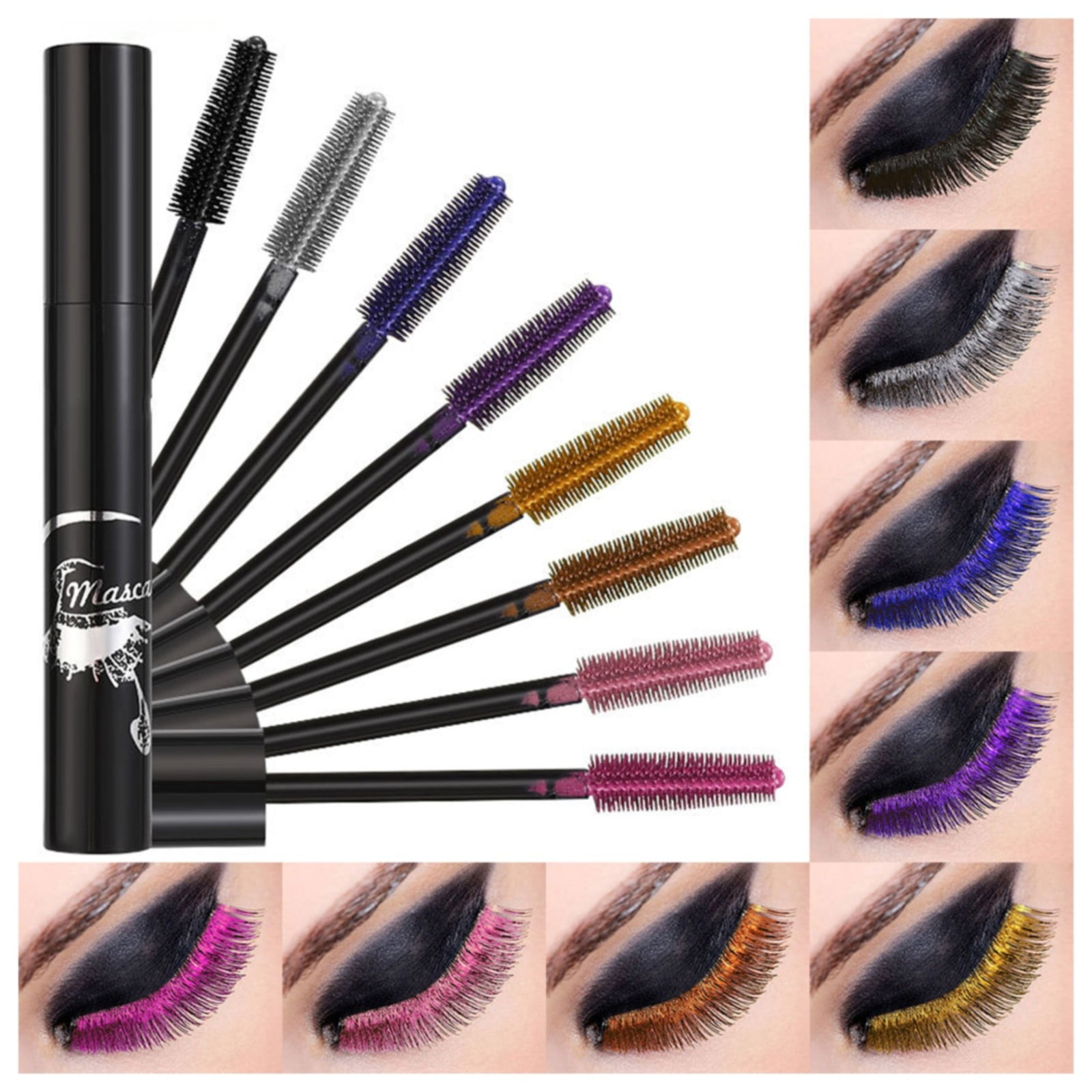 Awwp Makeup Colored Waterproof Mascara Thick Royal Blue Purple Gold ...