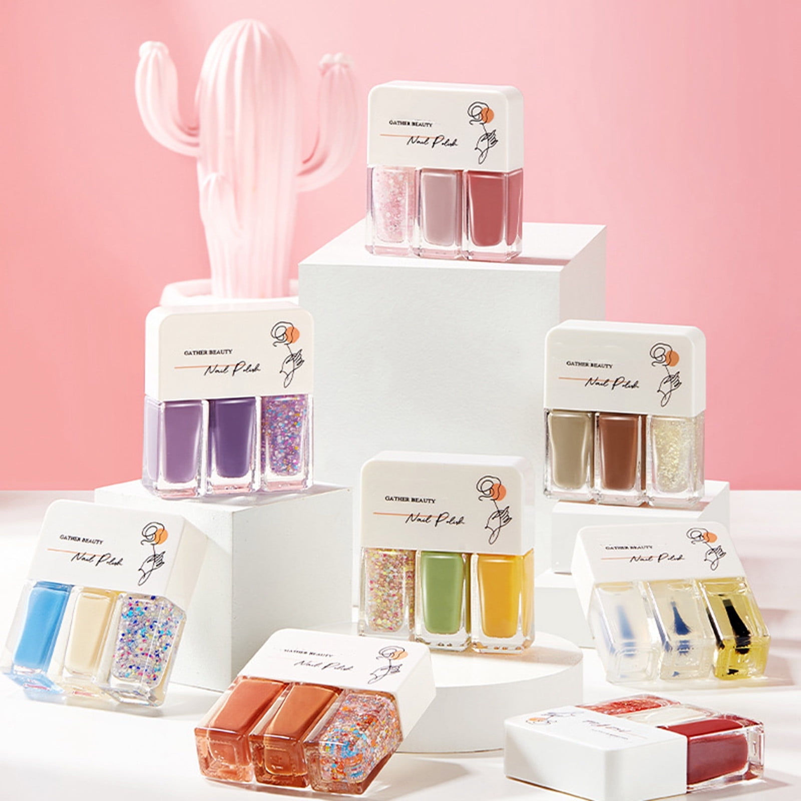 Awwp Makeup Three-Color Nail Polish, 20 Colors 3 Pack Combination Nail ...