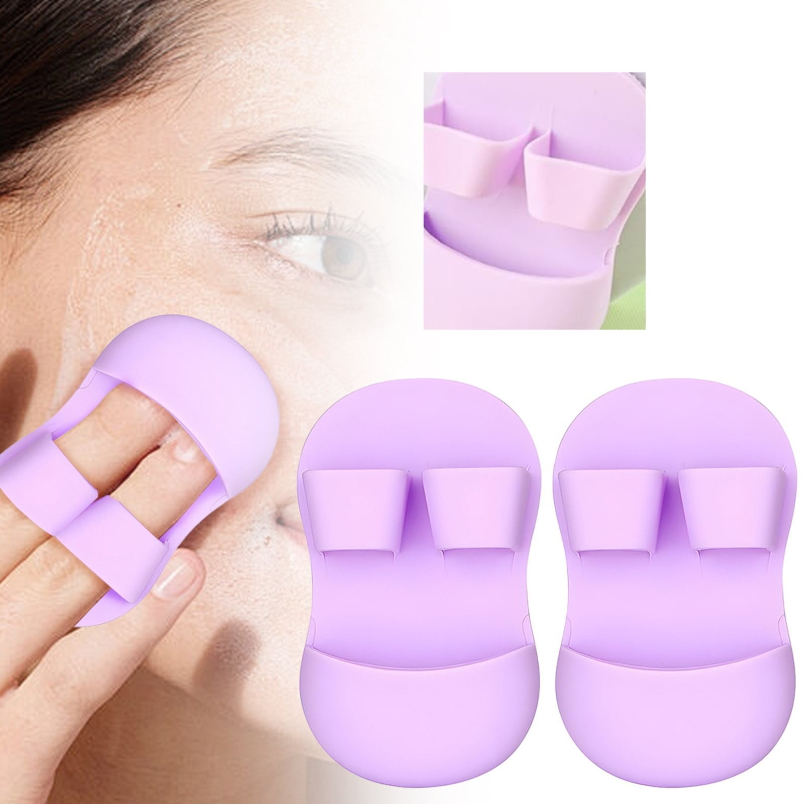 Awwp Silicone Face Scrubber, Purple, Manual Cleanser with Dual Bristles ...