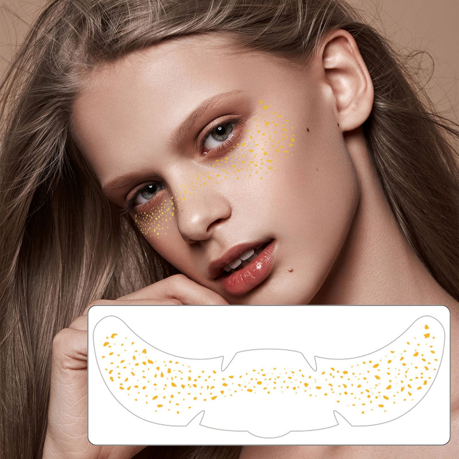 Awwp Temporary Tattoos Glitter Freckles Temporary Gold Silver Brown and ...