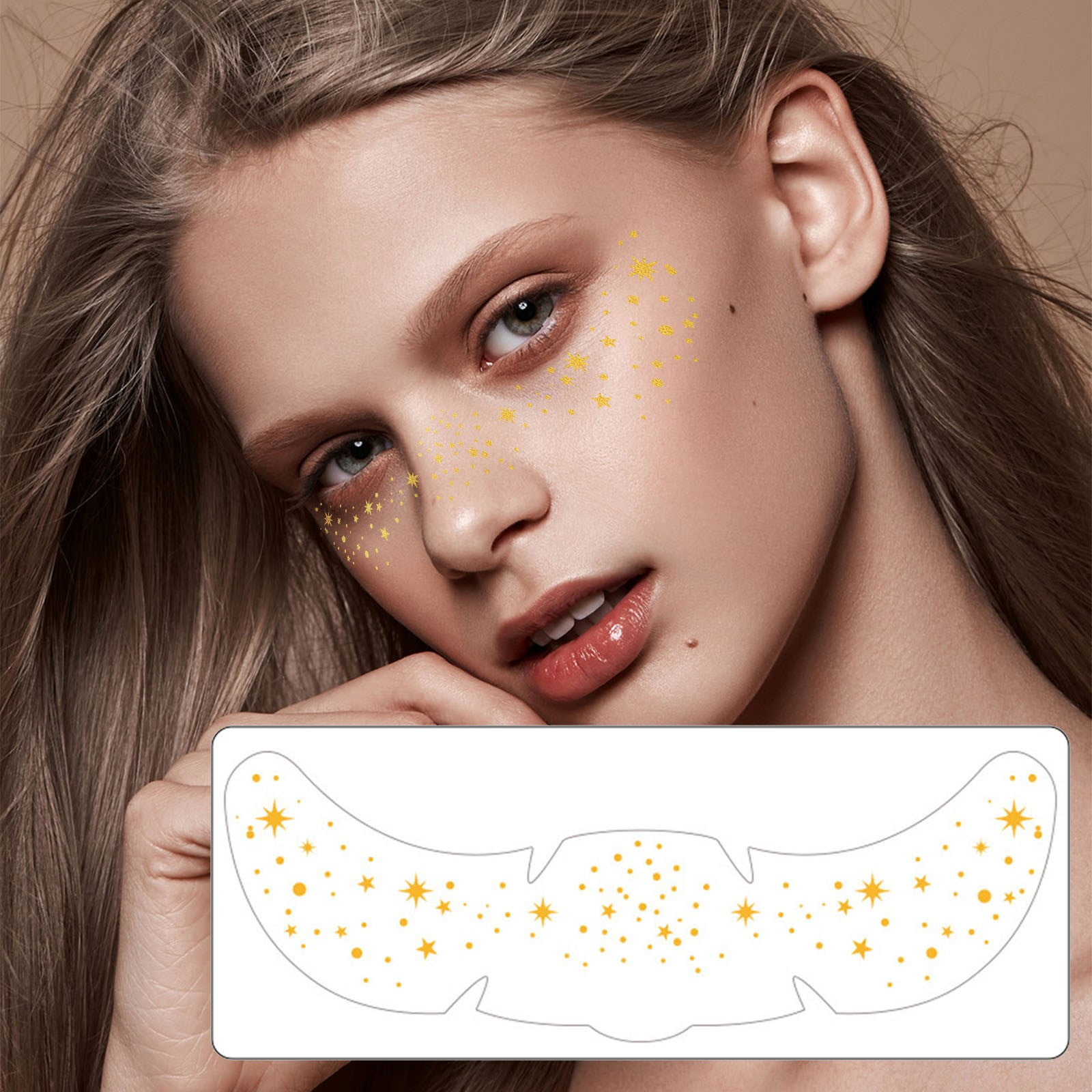 Awwp Temporary Tattoos Glitter Freckles Temporary Gold Silver Brown and ...