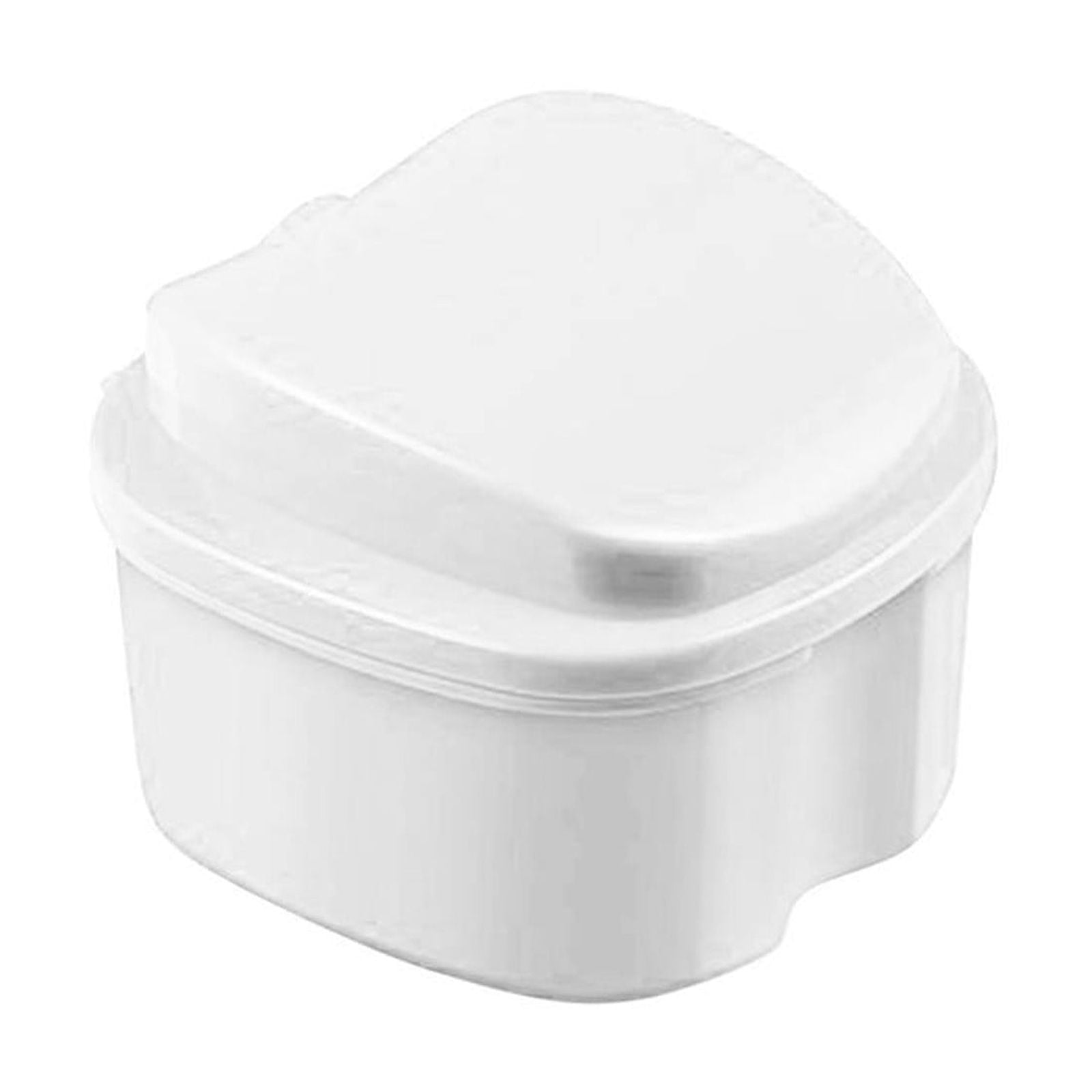 Awwp White Denture Box*1 Denture Bath Case Cup Box Holder Storage Soak ...