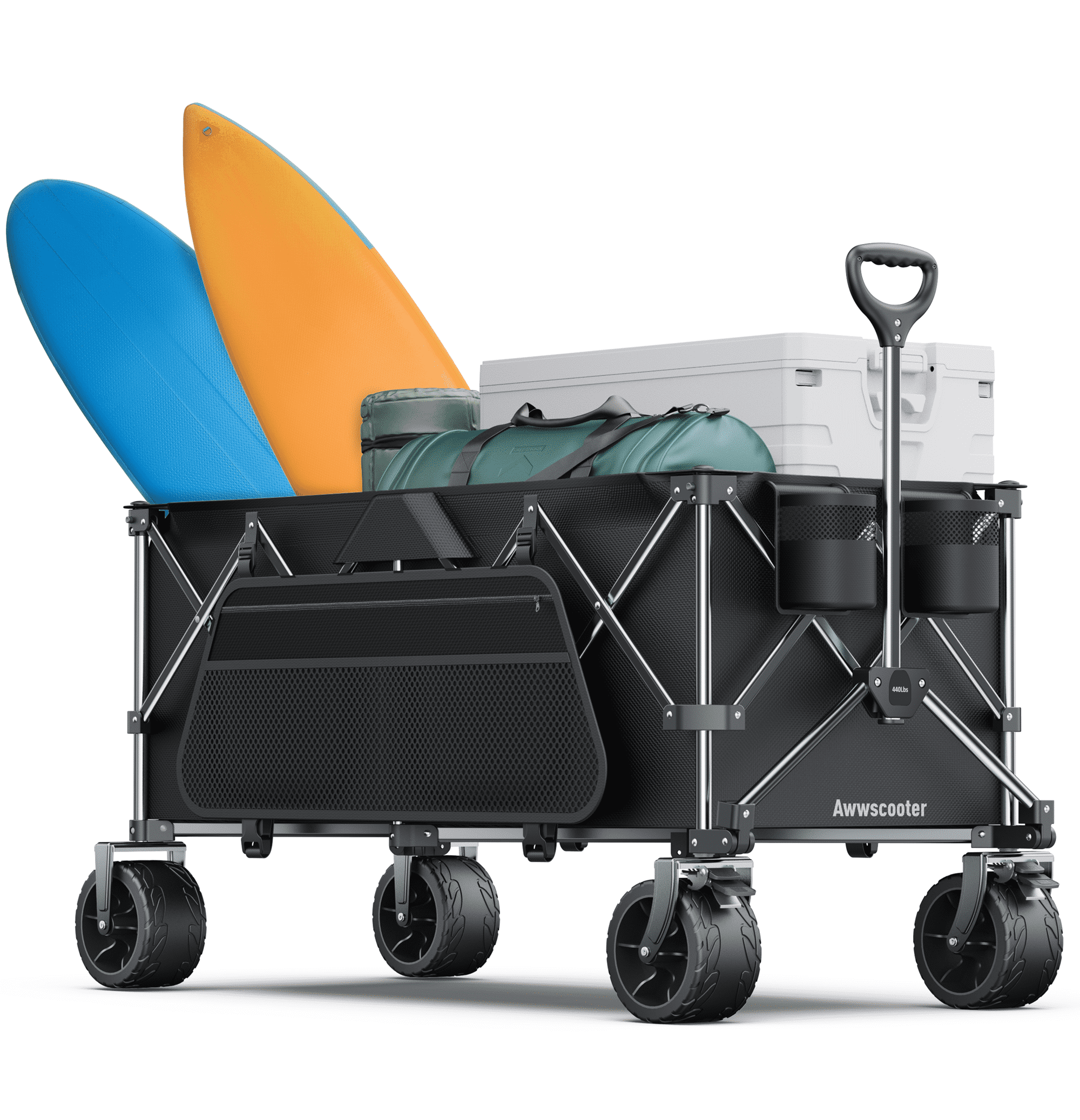 Awwscooter Utility Wagon With 440LB Load Capacity – Oversized Wheels ...
