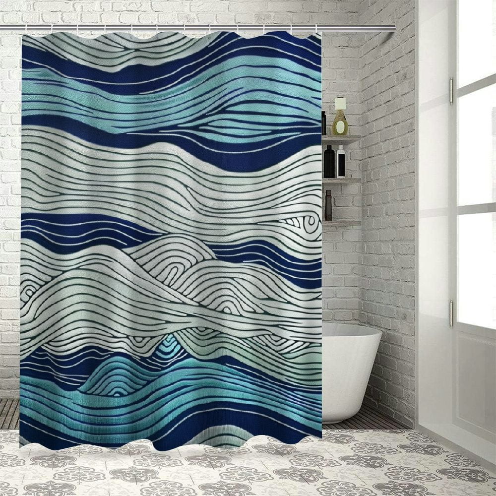 Awypu Aquatic Conceptual Ocean Themed Artwork Hand Drawn Waves Seascape ...