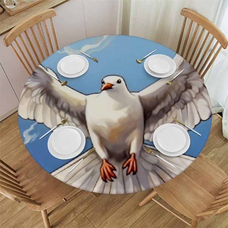 Awypu Bird in Flight Round Table Cloth 100% Polyester Fiber - Table ...