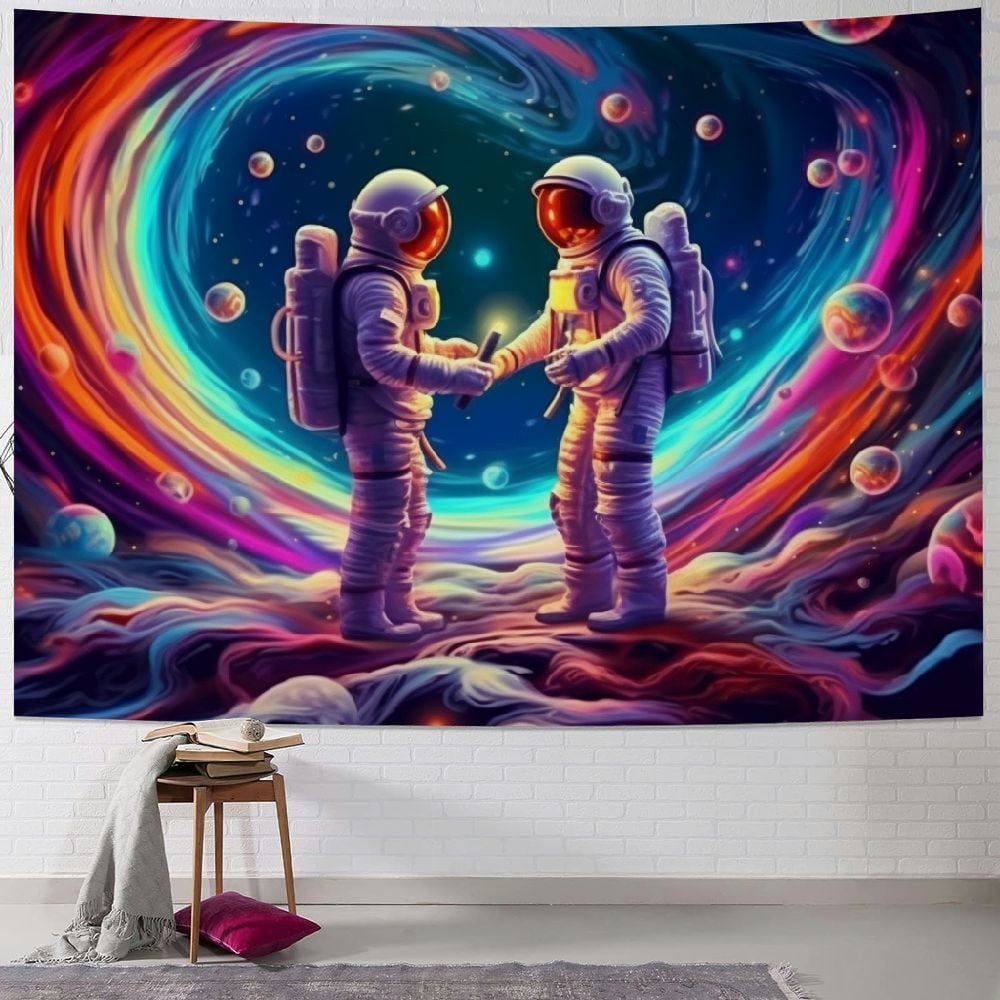 Awypu Blacklight Tapestry UV Reactive Galaxy Space Tapestry Trippy ...