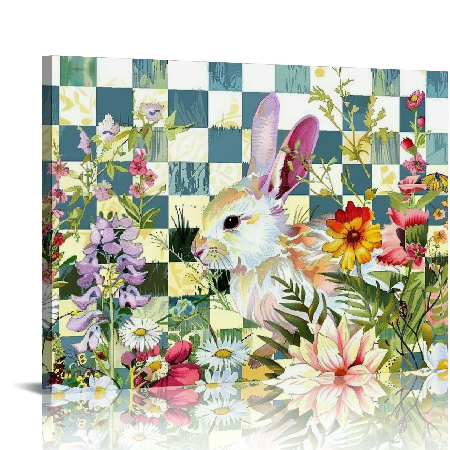 Awypu Easter Eggs Rabbits Wall Art For Living Room/Bedroom, Canvas ...