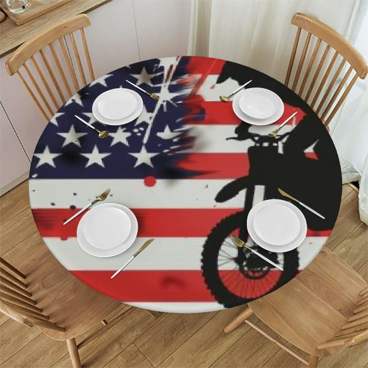 Awypu Flag Football Team Round Tablecloth 100% Polyester Fiber ...