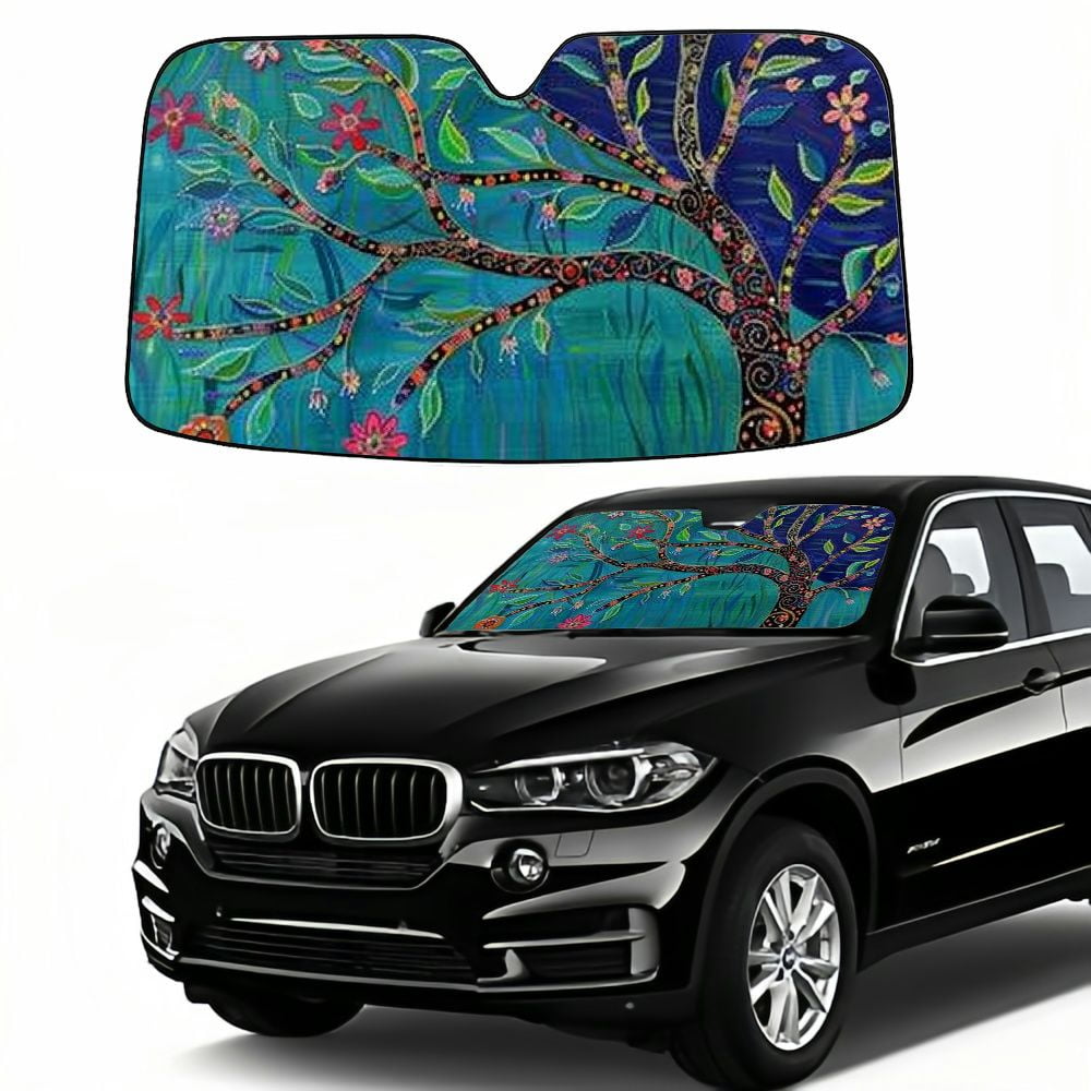 Awypu Flowers Funny Windshield Sun Shade Car Shades for Front Windows ...