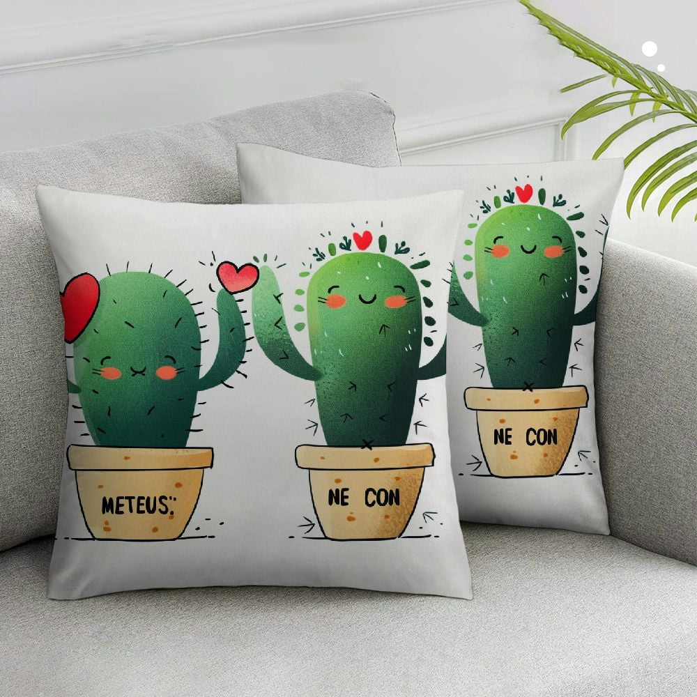 Awypu Funny Cact-U Cact-I Cact-Us Potted Cactus Throw Pillow Covers ...