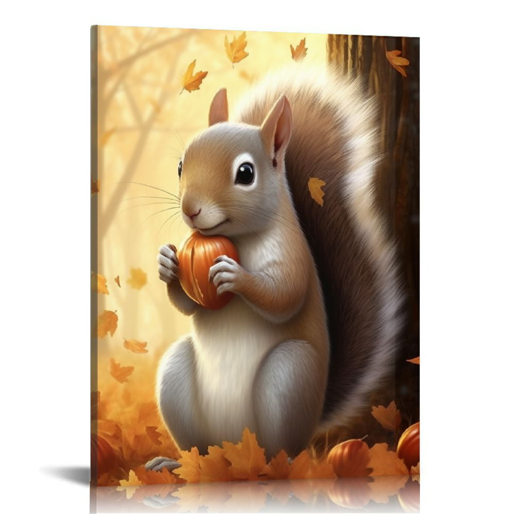 Awypu Funny wall art squirrels Wall Art Poster living room wall art ...