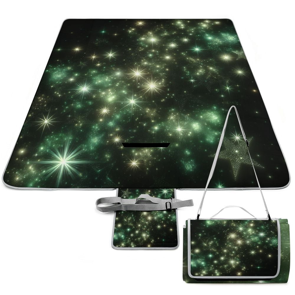 Awypu Glowing Stars Clouds Bursts Square Picnic Mat for Camping, Park ...
