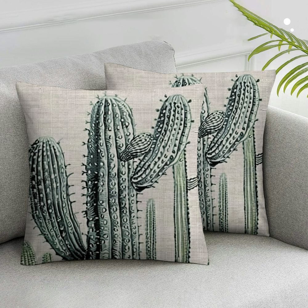 Awypu Green Cactus Plants In The Desert Inspiration Cushion Cover Case ...